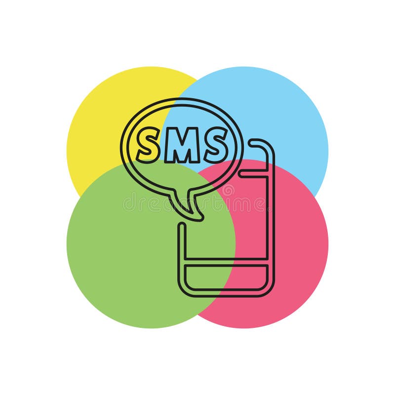 Mobile with Text Message Vector Icon Stock Illustration - Illustration ...