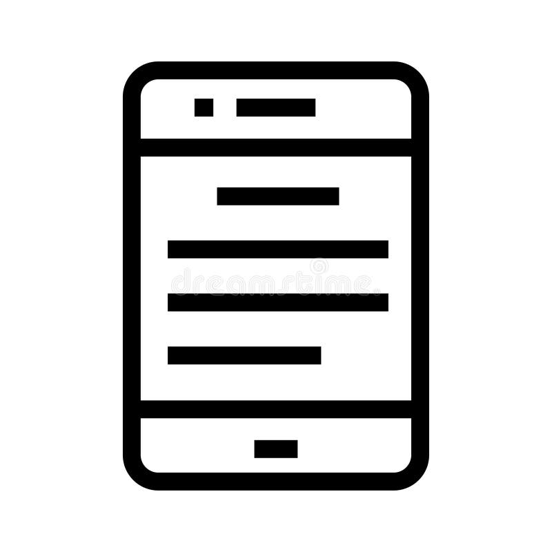 Mobile text line icon stock illustration. Illustration of research ...
