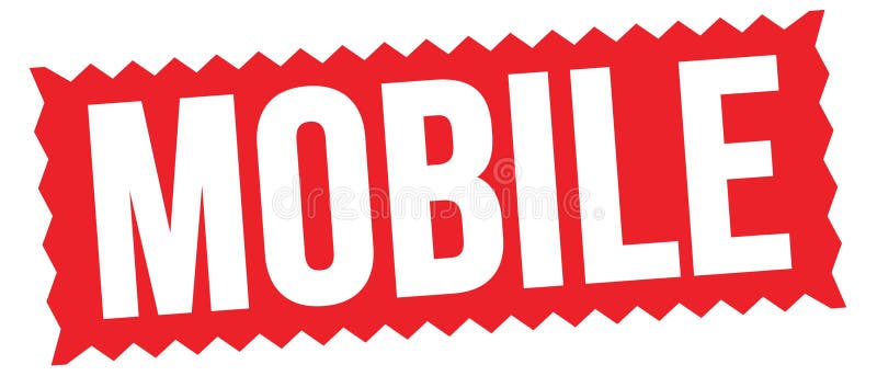 MOBILE Text Written on Red Stamp Sign Stock Illustration - Illustration ...