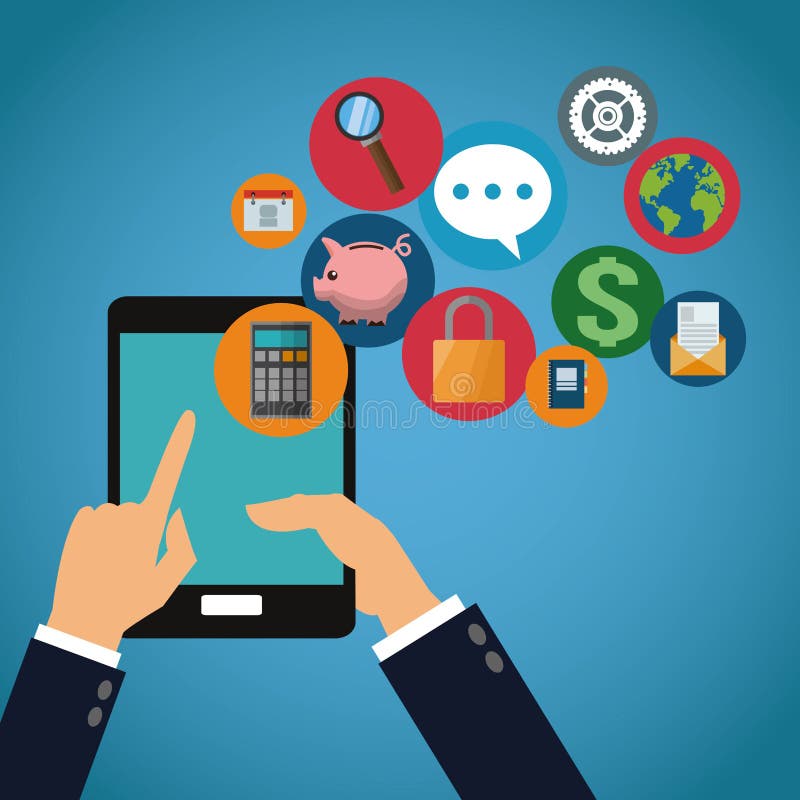 Mobile Tools Icon Set Design Stock Vector - Illustration of gadget ...