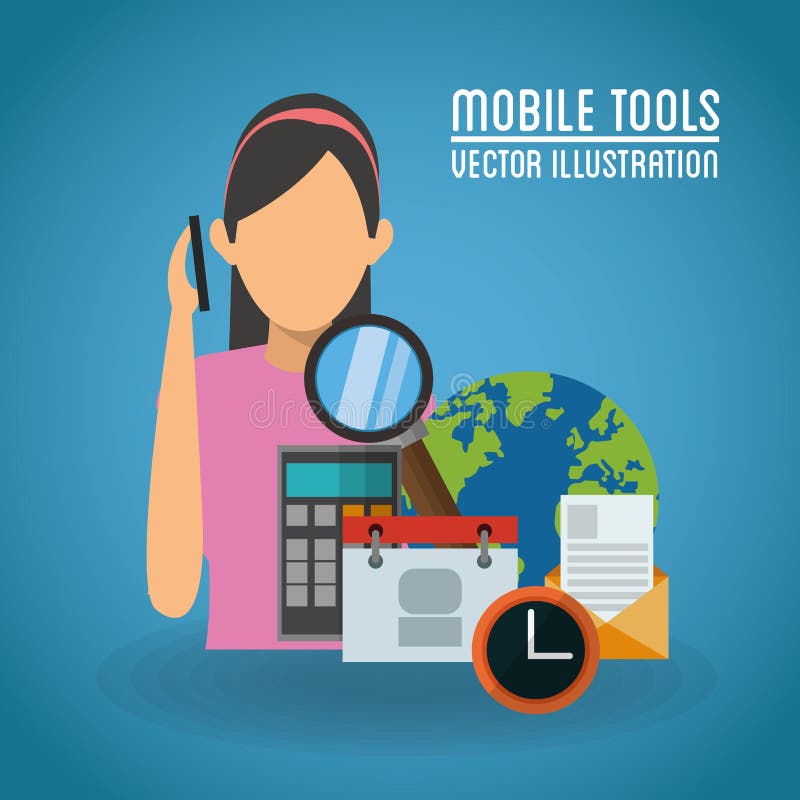 Mobile Tools Icon Set Design Stock Vector - Illustration of gadget ...