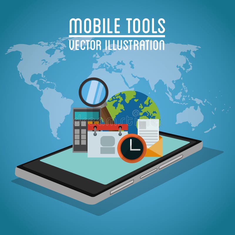 Mobile Tools Icon Set Design Stock Vector - Illustration of equipment ...
