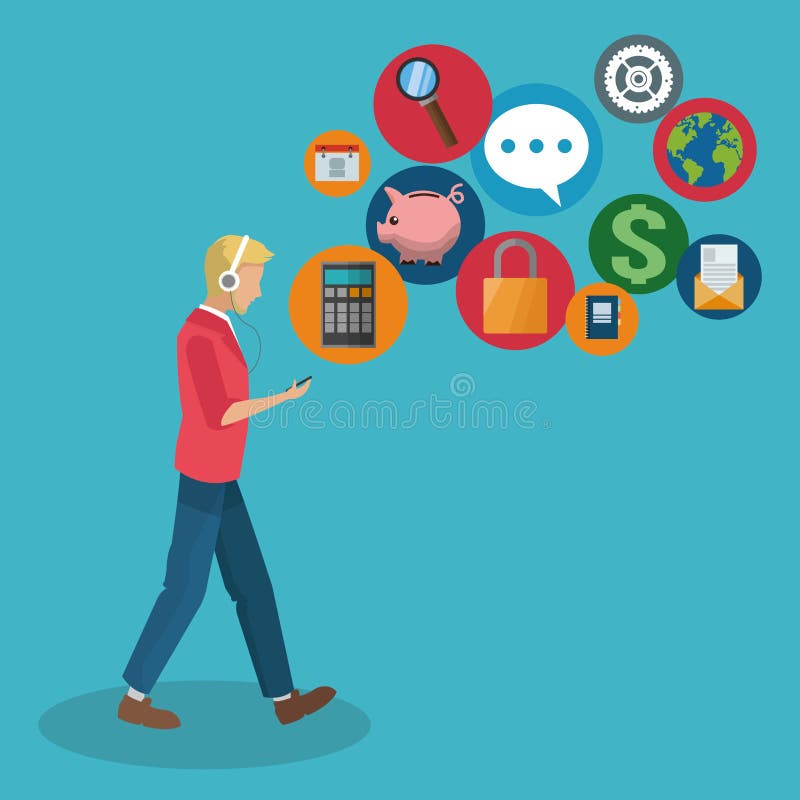 Mobile Tools Icon Set Design Stock Vector - Illustration of money ...