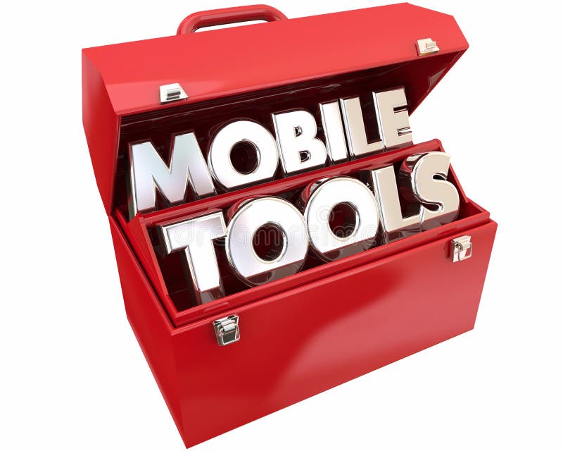 Mobile Tools Mobility Connectivity Online Devices Words Stock ...