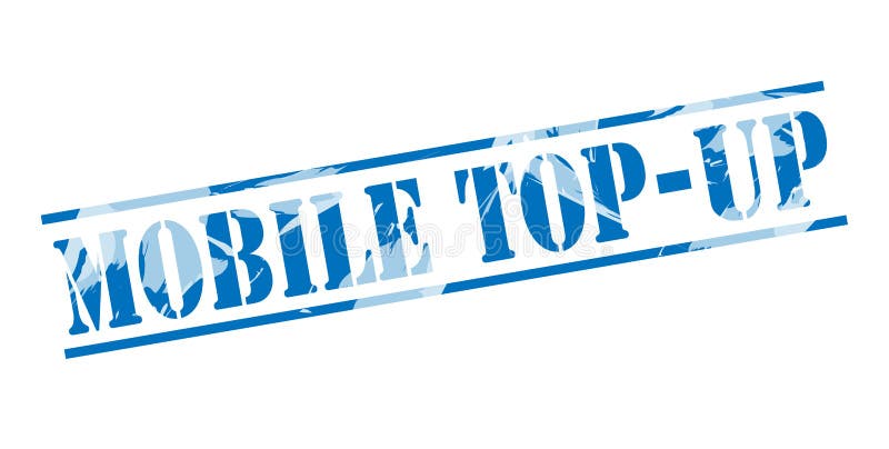 Mobile top up blue stamp stock illustration. Illustration of button ...