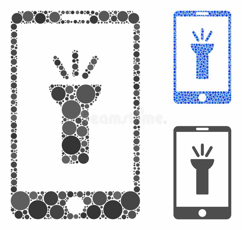 Mobile Torch App Mosaic Icon of Circles Stock Illustration ...