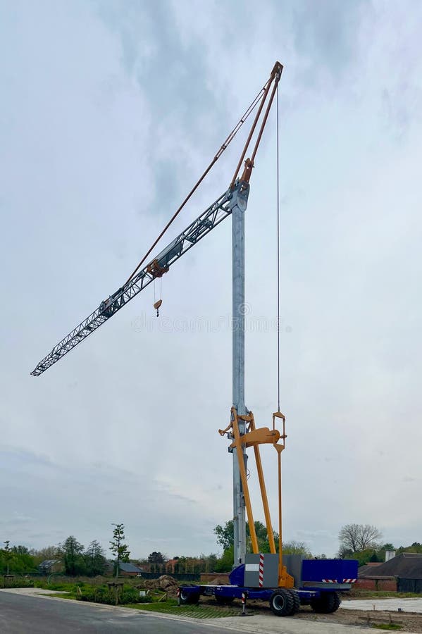 Mobile Tower Crane for House Construction Stock Image - Image of ...