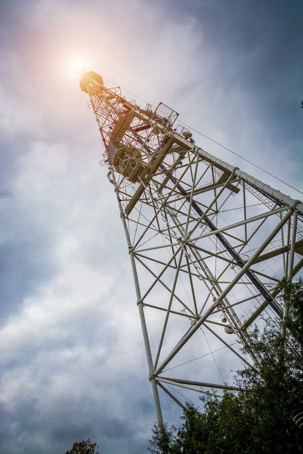 Mobile tower. TV tower stock photo. Image of equipment - 256951108