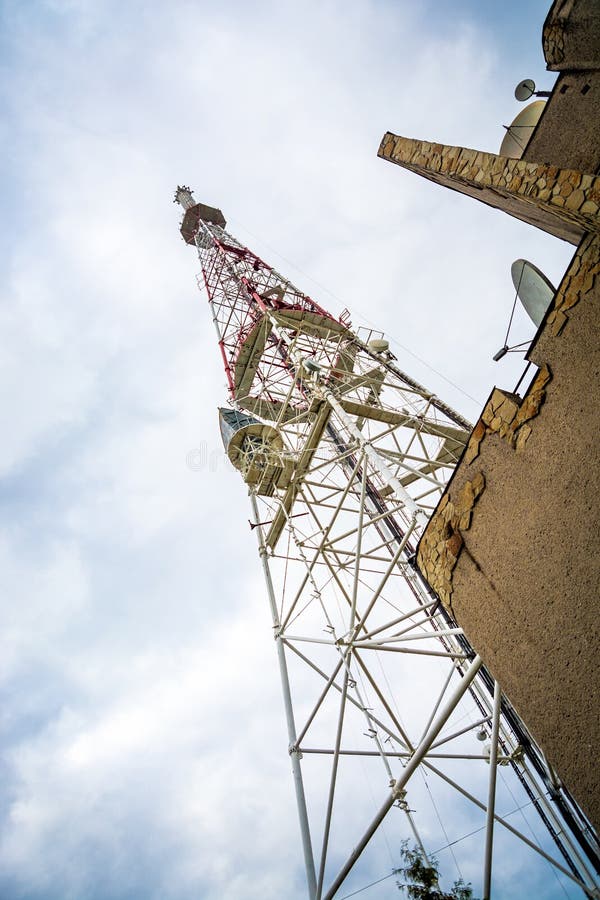 Mobile tower. TV tower stock image. Image of global - 261205609