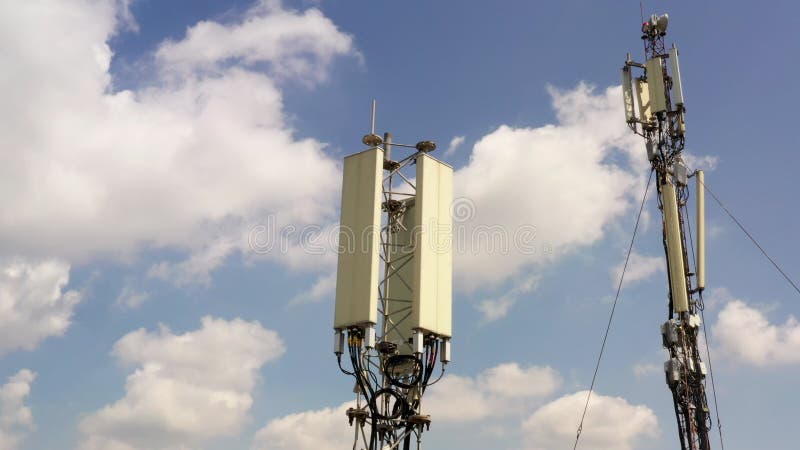 Mobile tower. stock video. Video of broadcasting, micro - 187756303