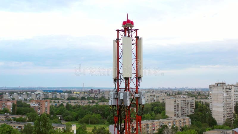 Mobile tower. stock video. Video of high, network, broadcasting - 187754747