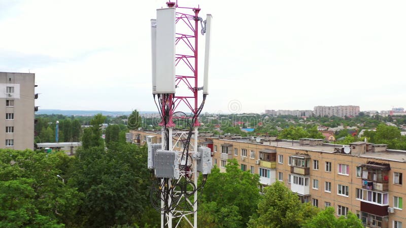 Mobile tower. stock video. Video of landscape, fiber - 187756075