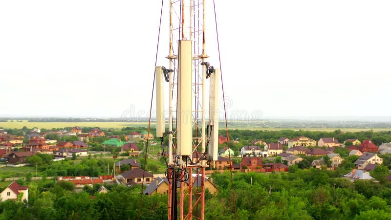 Mobile Towers, Aerial Video Filming. Stock Video - Video of cellular ...