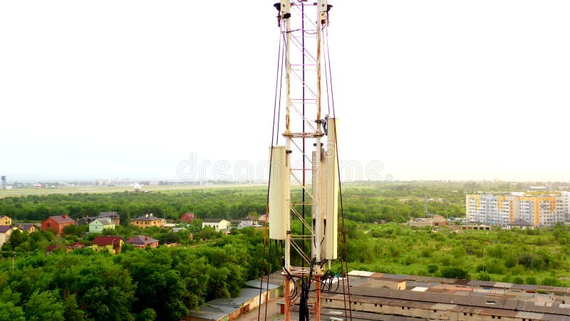 Mobile Towers, Aerial Video Filming. Stock Video - Video of filming ...