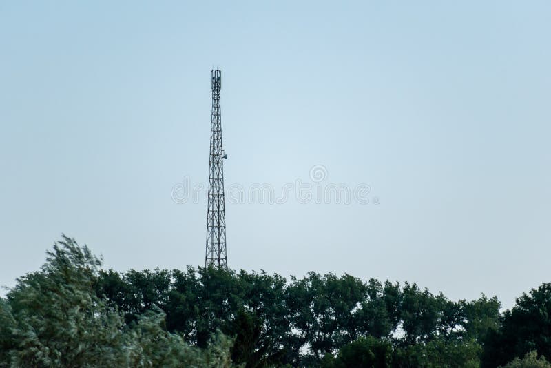 Mobile Mobile Towers 3G 4G 5G 6G Over the Woods Stock Photo - Image of ...
