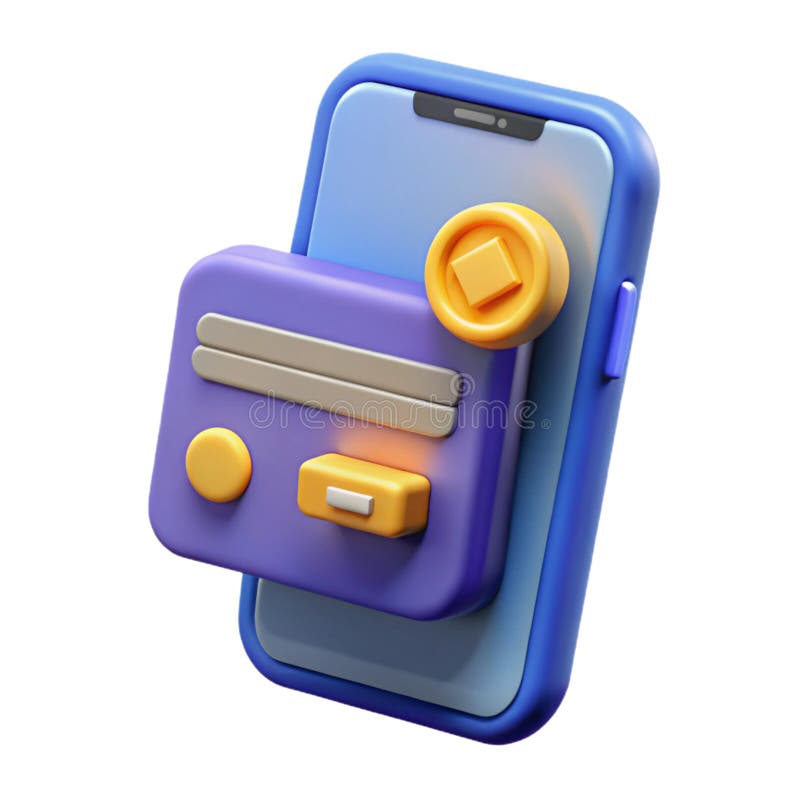 Mobile Transaction 3D Icon Digital Payment and Banking Symbol Stock ...