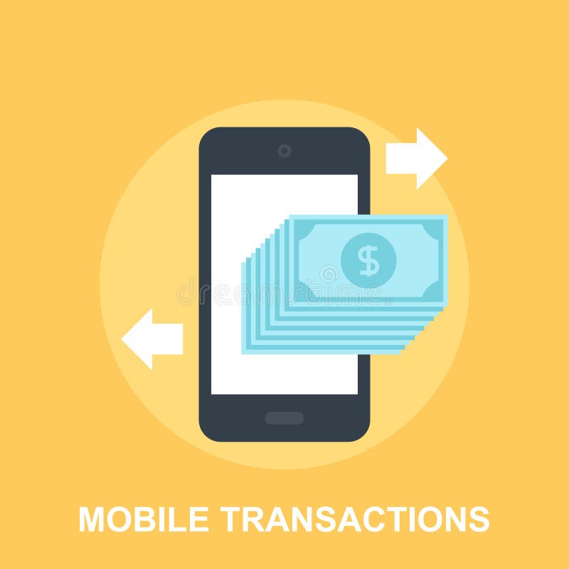 Mobile Transactions Vector Illustration Concept Stock Vector ...