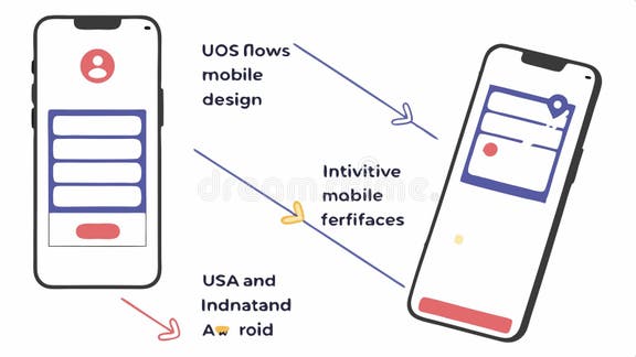 Mobile UI Flow Chart, App Design and User Interface Vector Design Generative AI Stock Vector ...