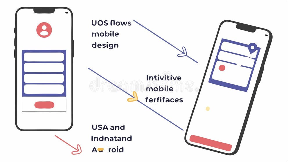 Mobile UI Flow Chart, App Design and User Interface Vector Design Generative AI Stock Vector ...