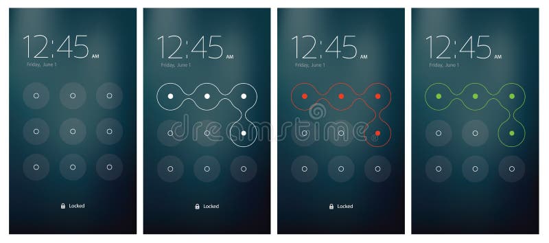 Mobile UI unlocking stock vector. Illustration of minimalistic - 40059670