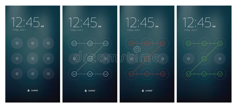 Mobile UI unlocking stock vector. Illustration of open - 40059676