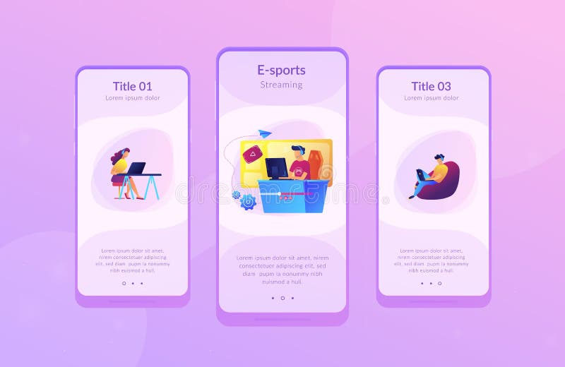 E-sport Fans App Interface Template. Stock Vector - Illustration of ...