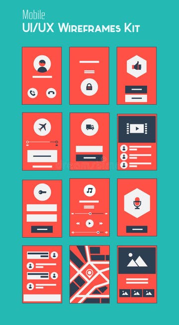 Mobile Wireframes Stock Illustrations – 545 Mobile Wireframes Stock ...