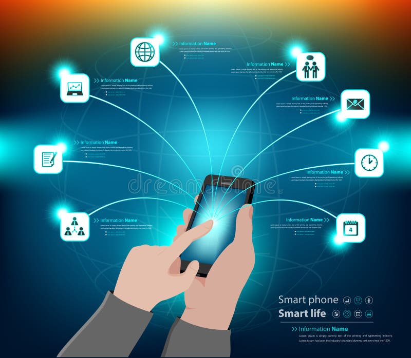 Mobile Usage Infographic and Business Presentation Stock Vector ...