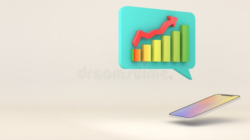 Mobile Use Online App To View Stock Charts Stock Illustration ...
