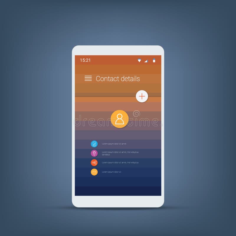 Mobile User Interface for Contacts Screen in Modern Material Design ... Mobile User Interface for Contacts Screen in Modern Material Design ...