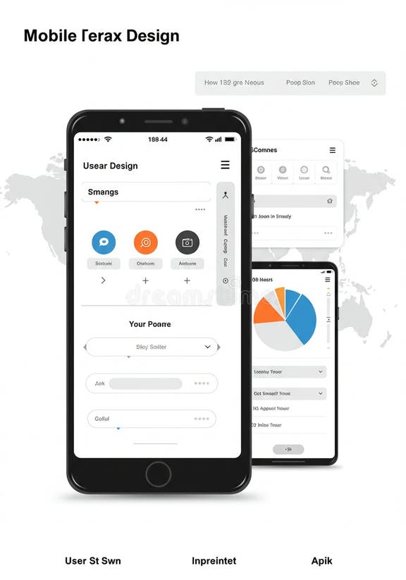 Mobile User Interface Design Concept Showcasing a Smartphone Screen Displaying an Stock ...