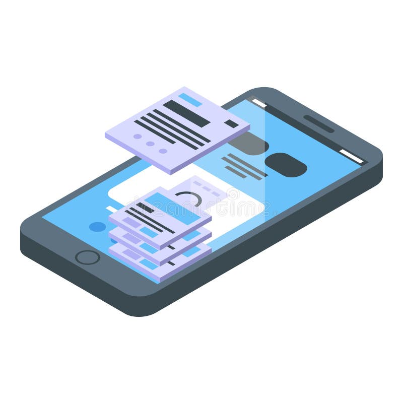 Mobile User Interface Icon, Isometric Style Stock Vector - Illustration ...