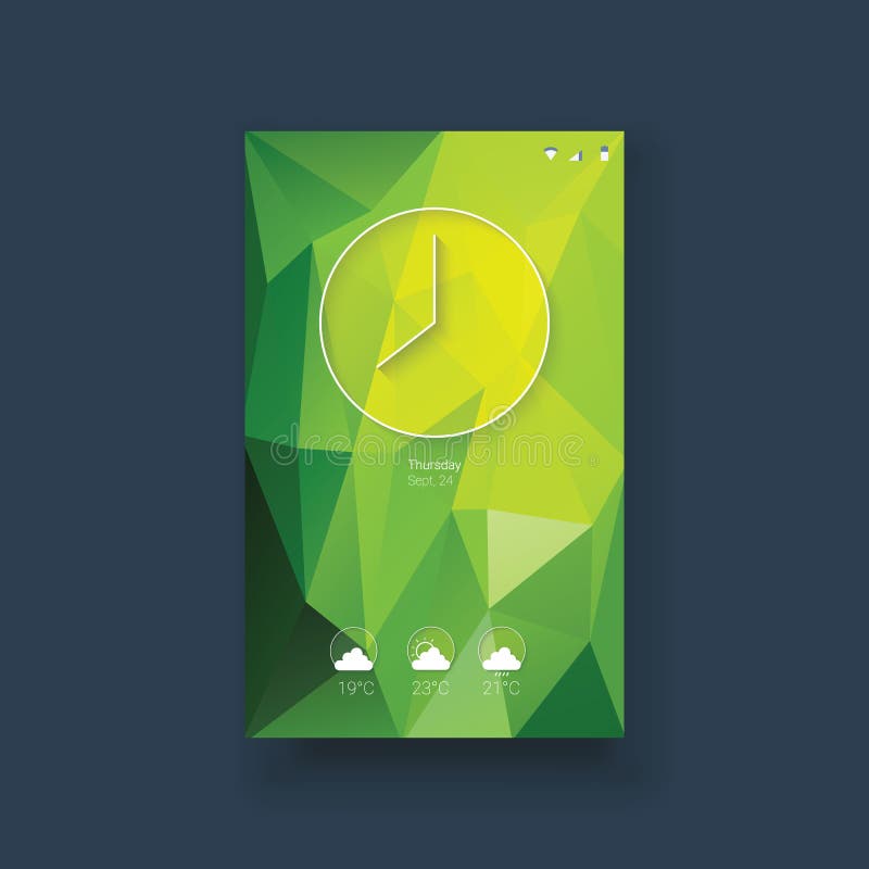 Mobile User Interface Template with Clock Icon and Stock Vector ...