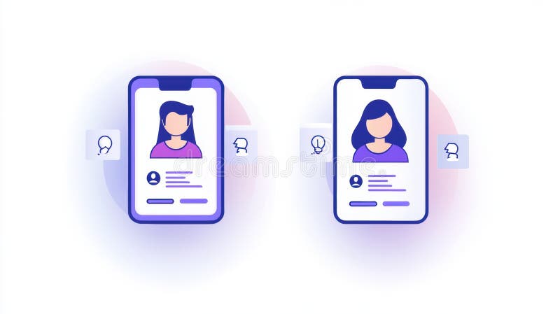 Mobile User Profiles stock illustration. Illustration of smartphone ...