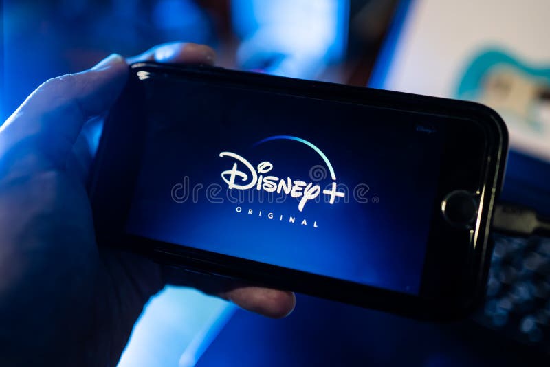 A Mobile User Using Disney+, a Video Streaming Service App Editorial ...