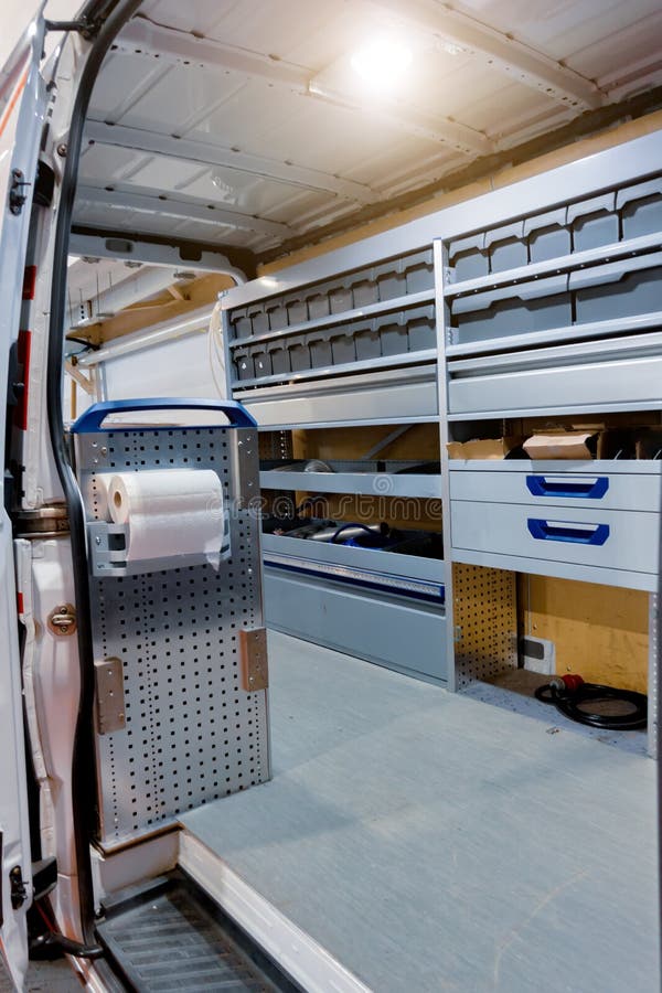 Mobile Van for Repair Work. Interior Interior Stock Photo - Image of ...