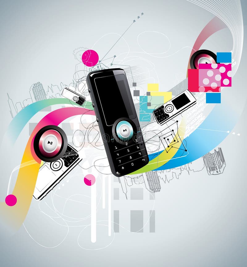 Mobile Vector Abstract Illustration Stock Vector - Illustration of stop ...