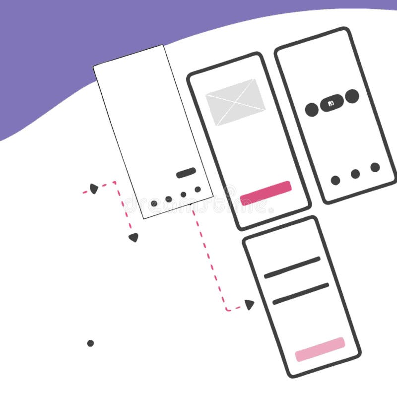 Mobile Vector Illustration Mockup Stock Illustration - Illustration of ...