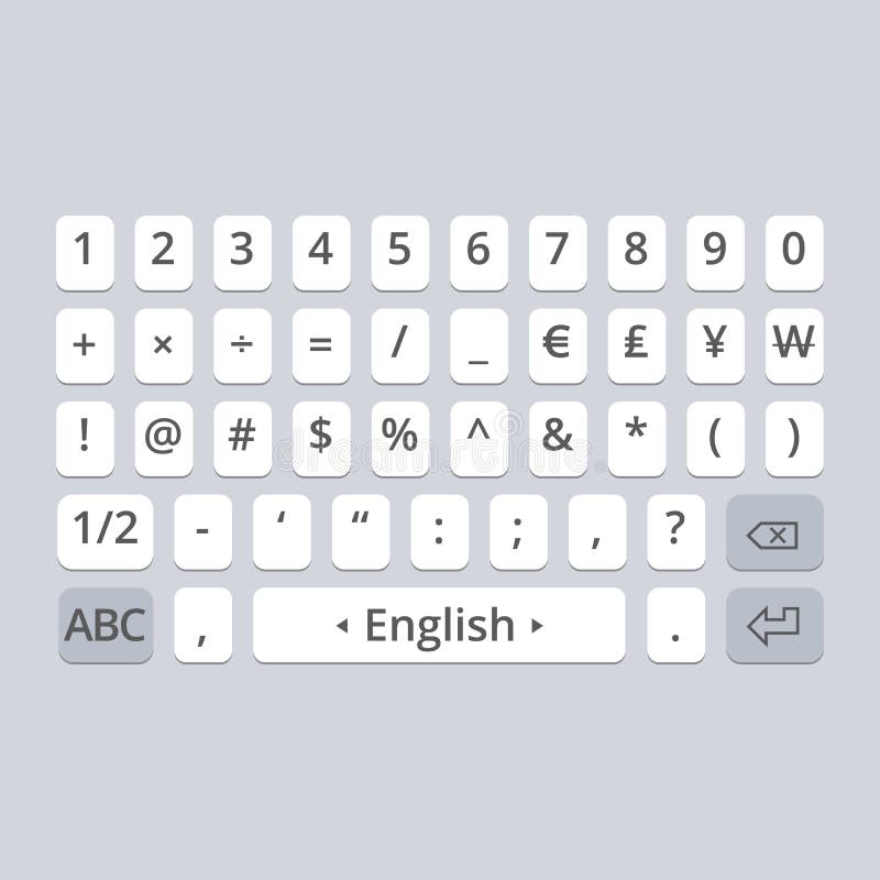 Mobile Vector Keyboard for Smartphone. Symbols Set Stock Vector ...