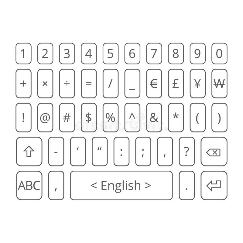 Mobile Vector Keyboard for Smartphone. Symbols Set Stock Vector ...