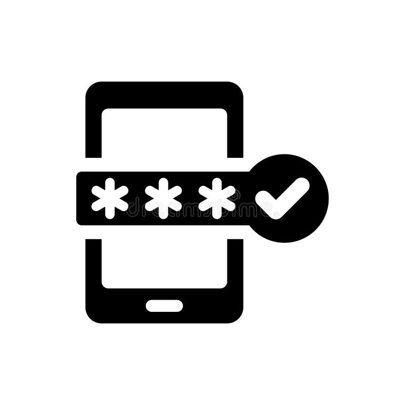 Mobile verification icon stock vector. Illustration of password - 217599214