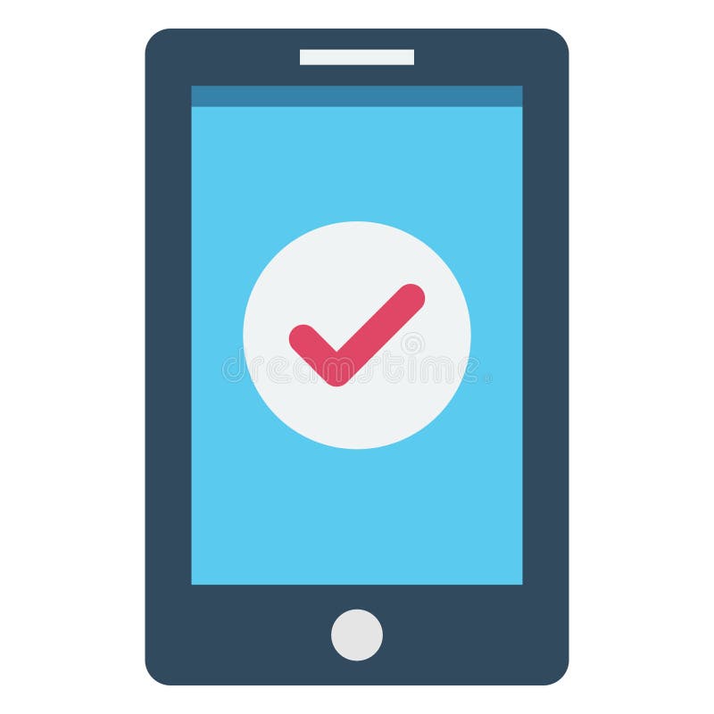 Mobile Verification, Success Mark Color Vector Icon Which Can Easily ...