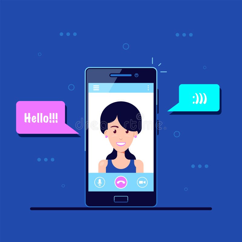 Mobile video call stock vector. Illustration of conversation - 157112873
