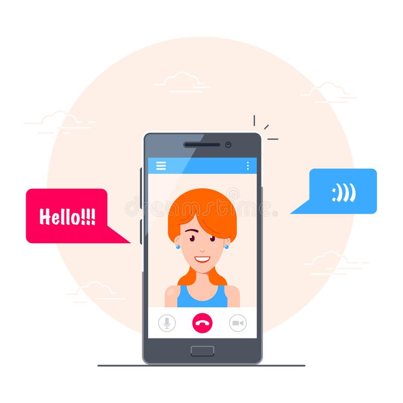 Mobile video call stock vector. Illustration of digital - 157112910