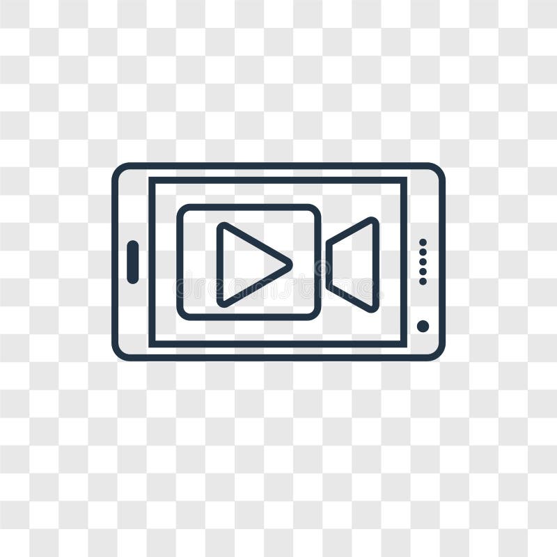 Video Concept Vector Linear Icon Isolated on Transparent Background ...