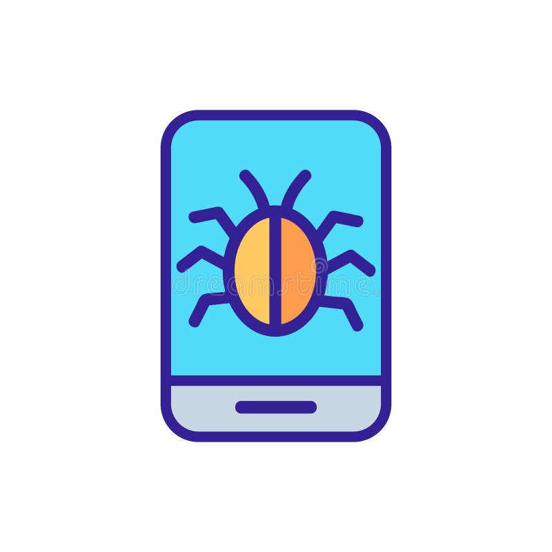 Mobile Virus Icon Vector. Isolated Contour Symbol Illustration Stock ...