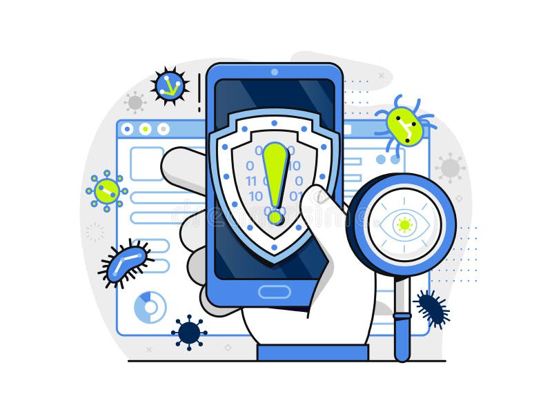 Mobile Virus Protection and Cyber Security Concept Stock Vector ... Mobile Virus Protection and Cyber Security Concept Stock Vector ...