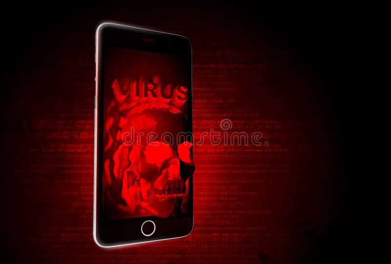 Touchscreen Smartphone With Virus On The Screen Stock Image - Image of ...