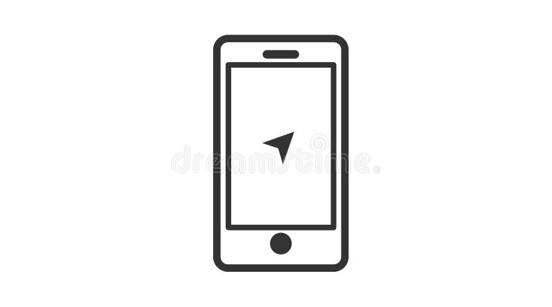 Smartphone and a Navigation Sign. Vector Isolated Editable Flat Mobile ...