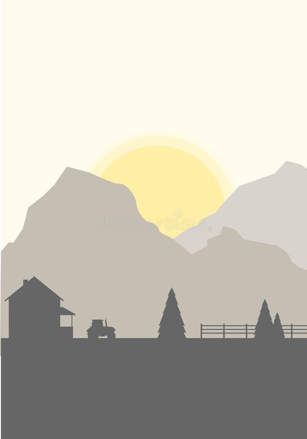 Abstract Geometric Hills and Farm Fields in the Morning. Stock Vector ...